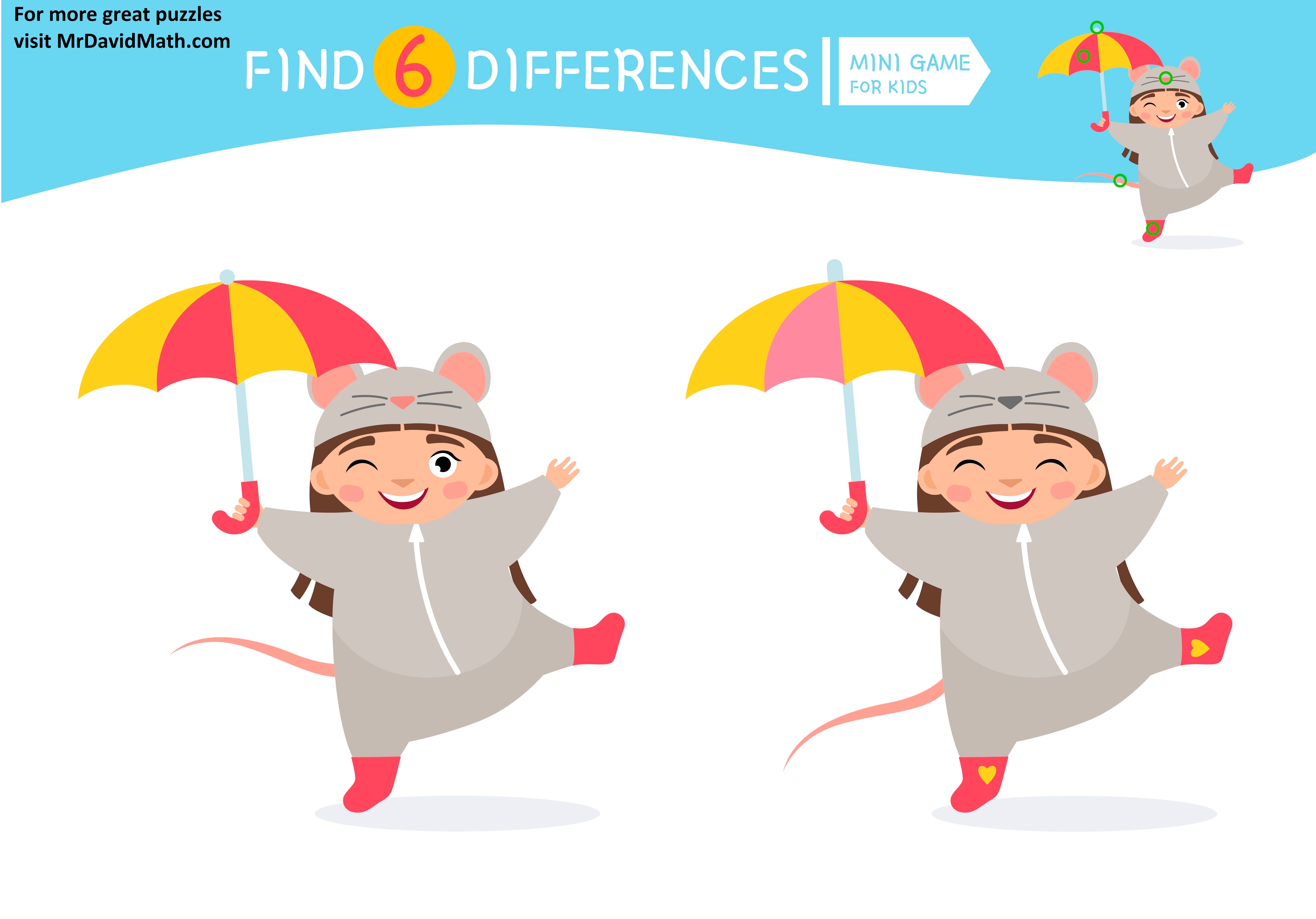 Find,Differences.,Educational,Game,For,Children.,Cartoon,Vector ...