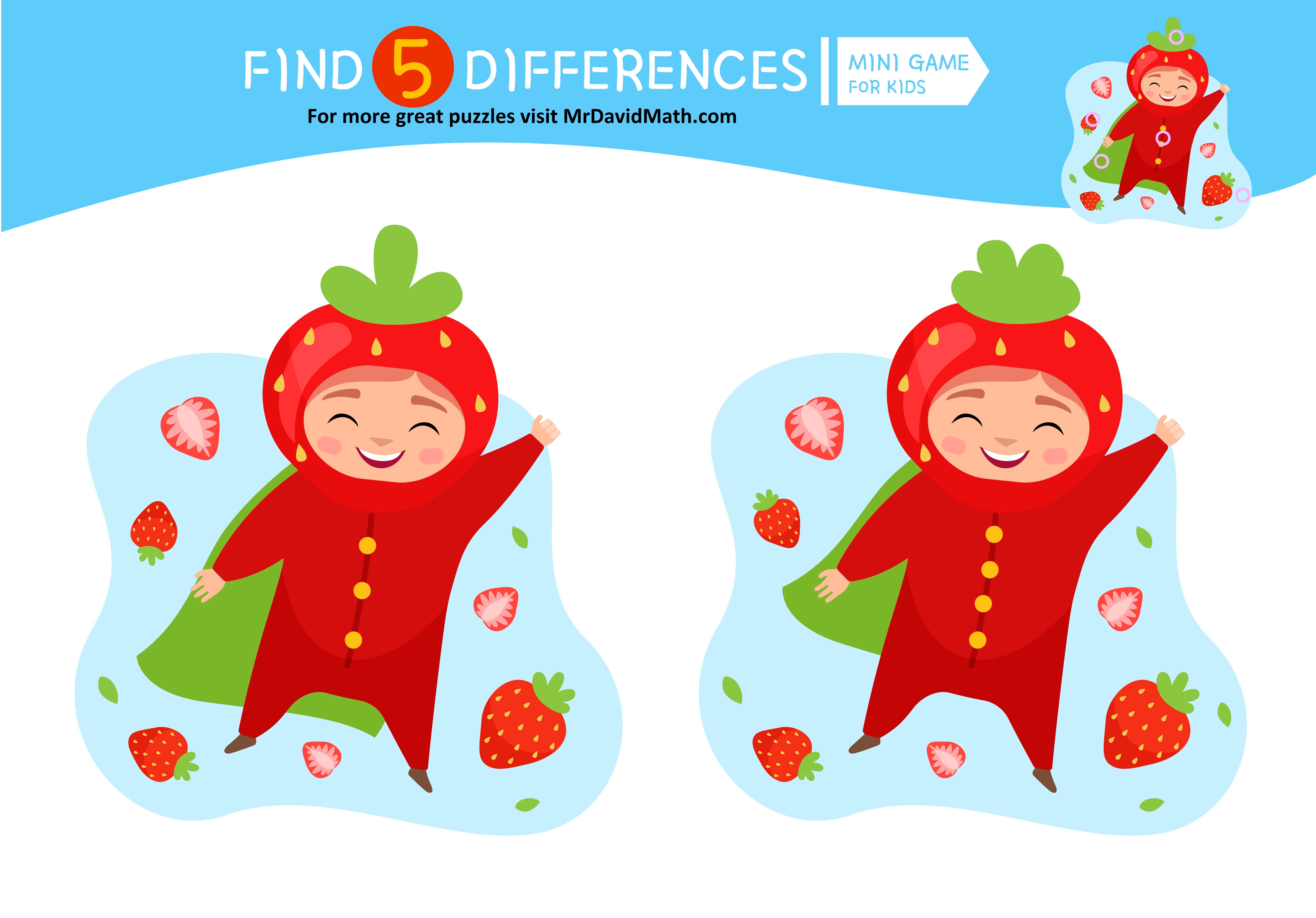 Find,Differences.,Educational,Game,For,Children.,Cartoon,Vector ...