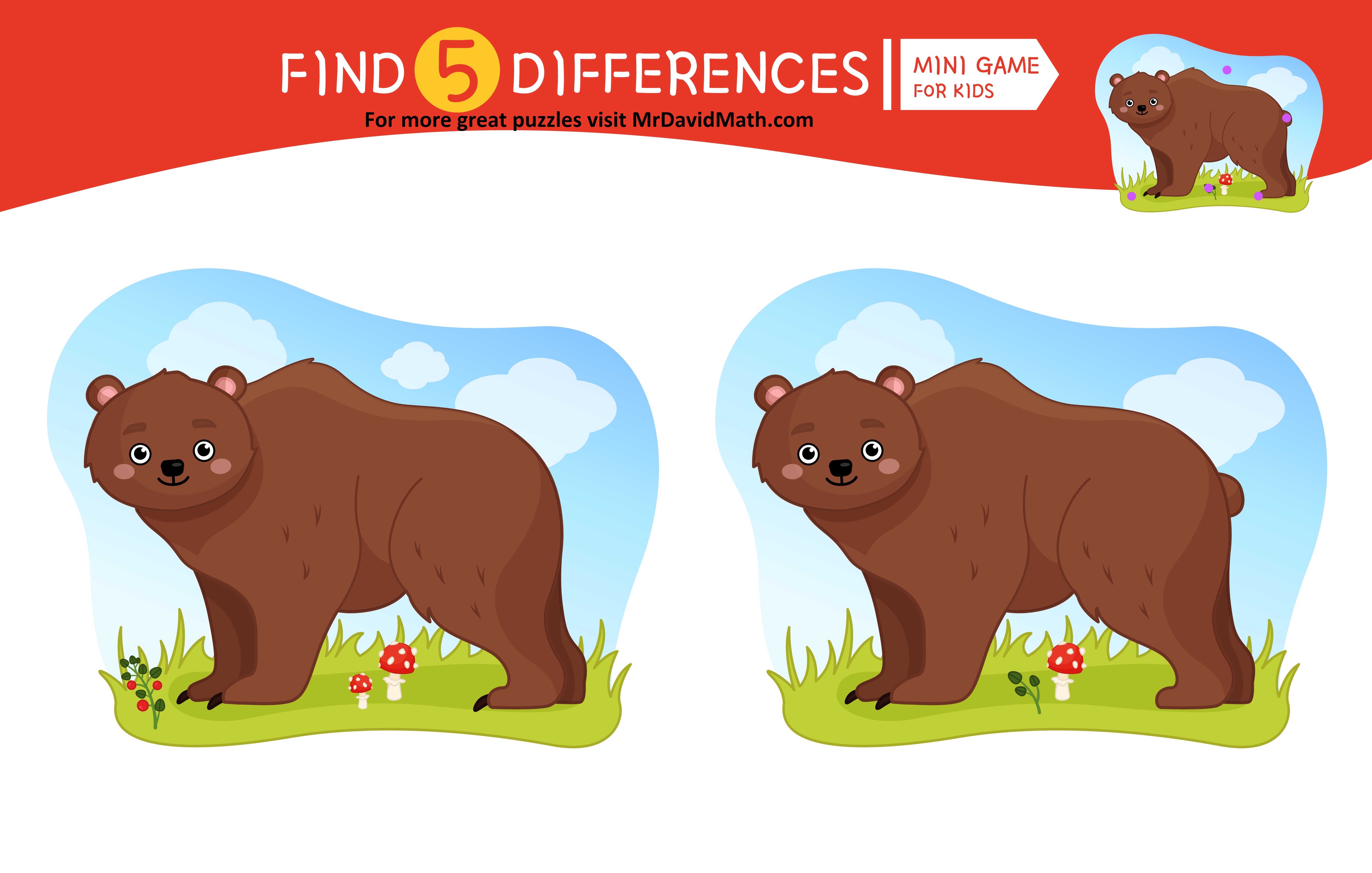 Find,Differences.,Educational,Game,For,Children.,Cartoon,Vector ...