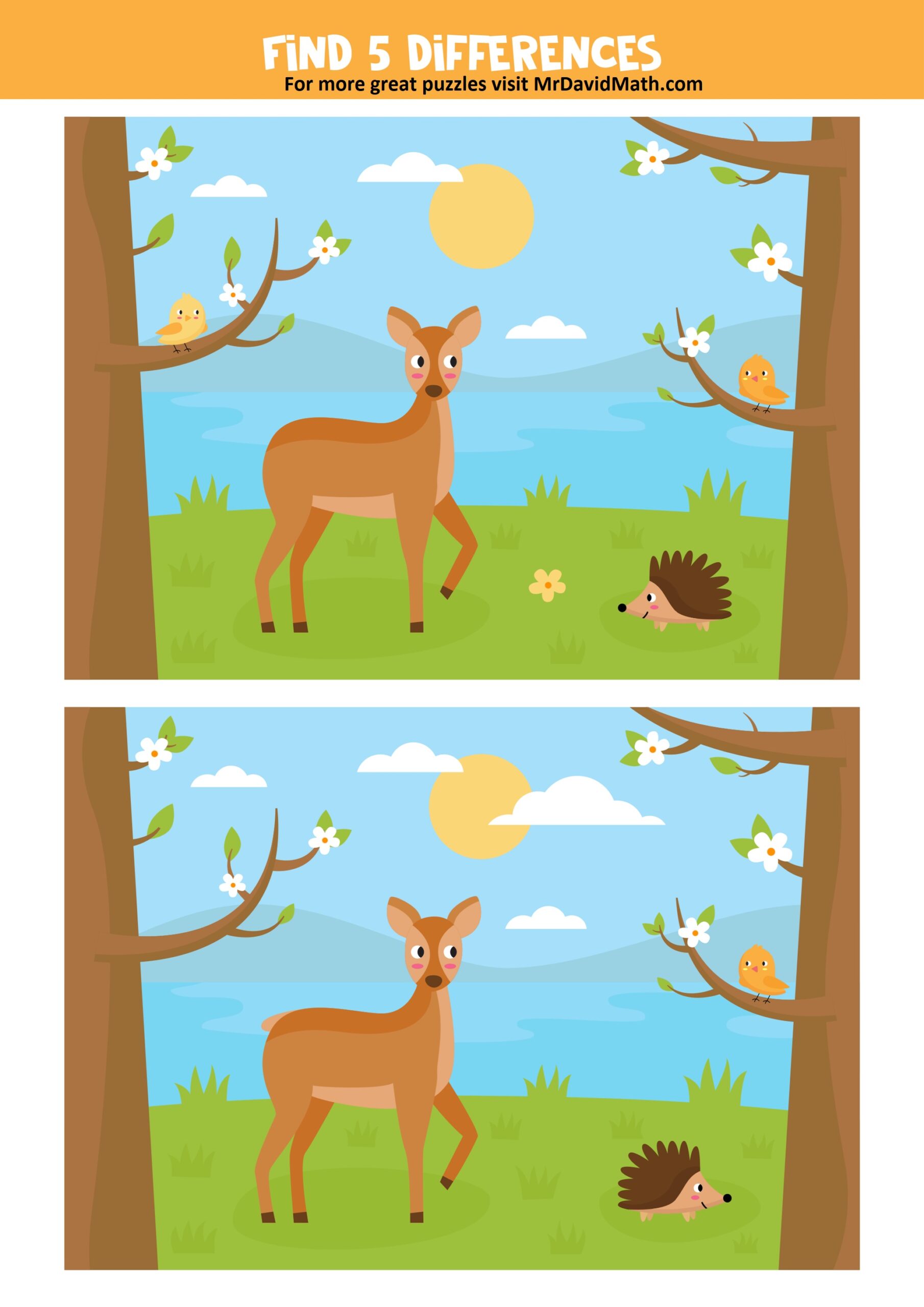 Find,Five,Differences,Between,The,Pictures.,Spring,Forest,Landscape ...
