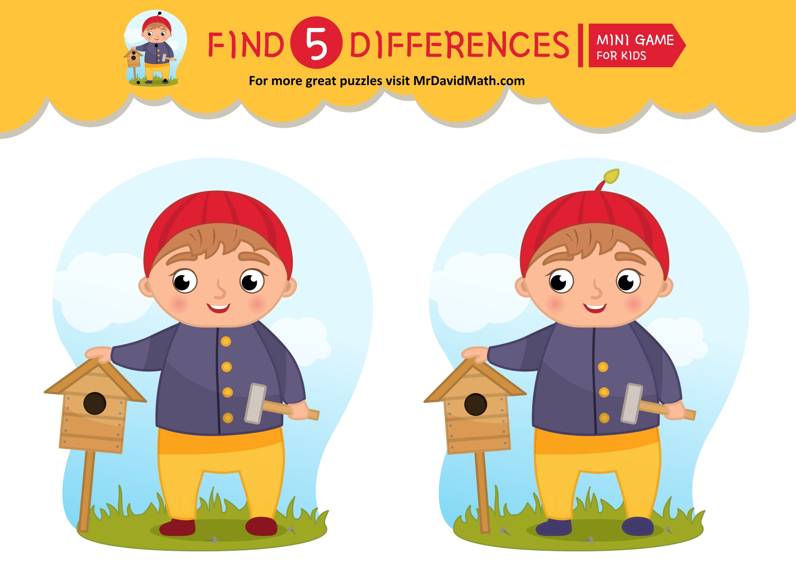 Find,Differences.,Educational,Game,For,Children.,Cartoon,Vector ...