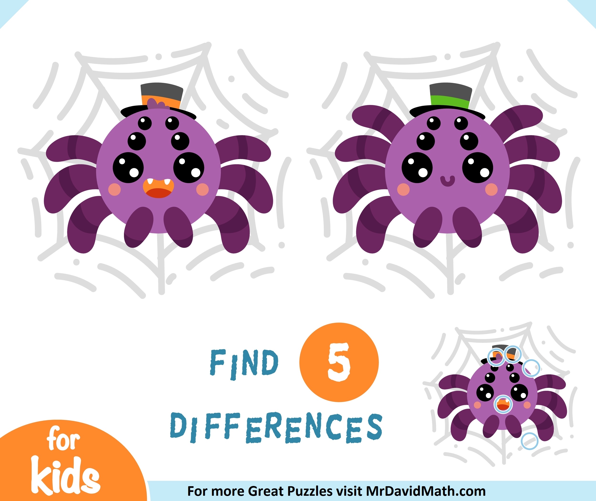 Find,Differences,Educational,Game,For,Children,,Spider,And,Web – Mr ...