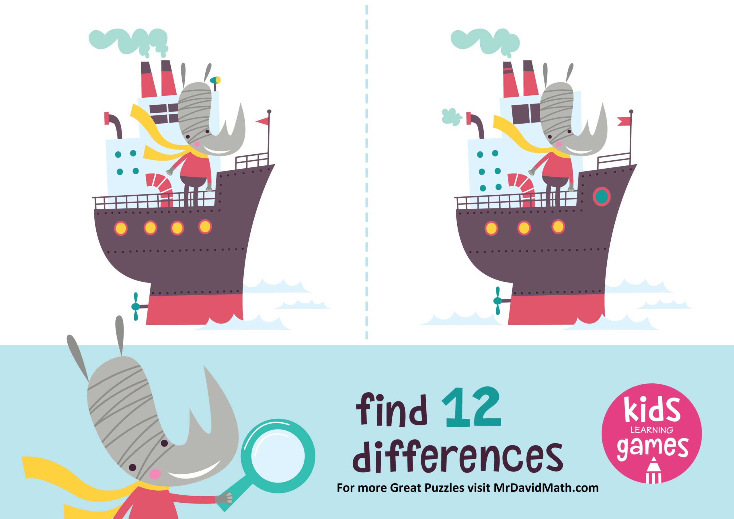 Find,The,Differences.,Kids,Learning,Games,Collection.,Rhino,In,A – Mr ...
