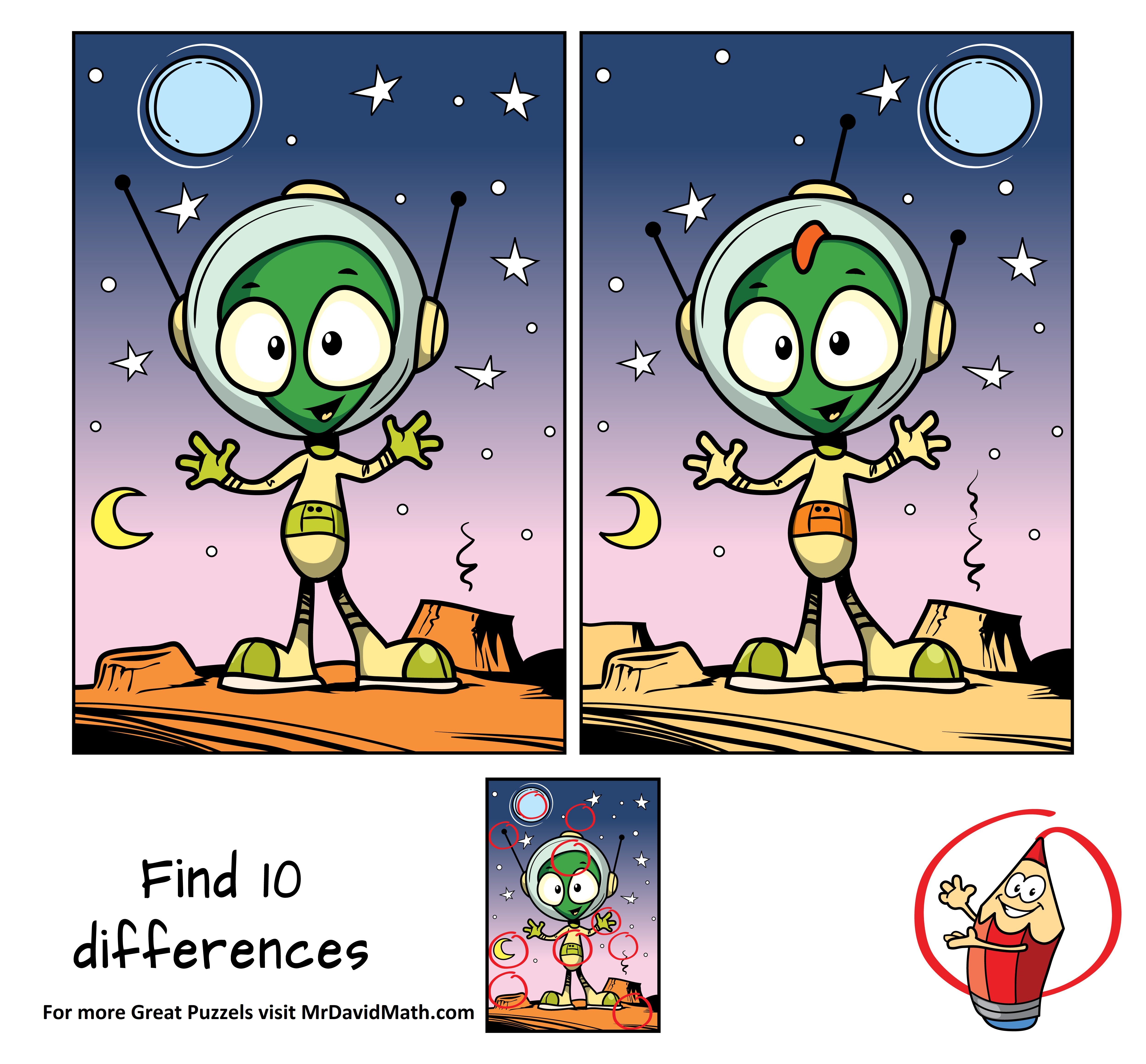 Alien,In,A,Spacesuit,And,Helmet.,Find,10,Differences.,Educational – Mr ...